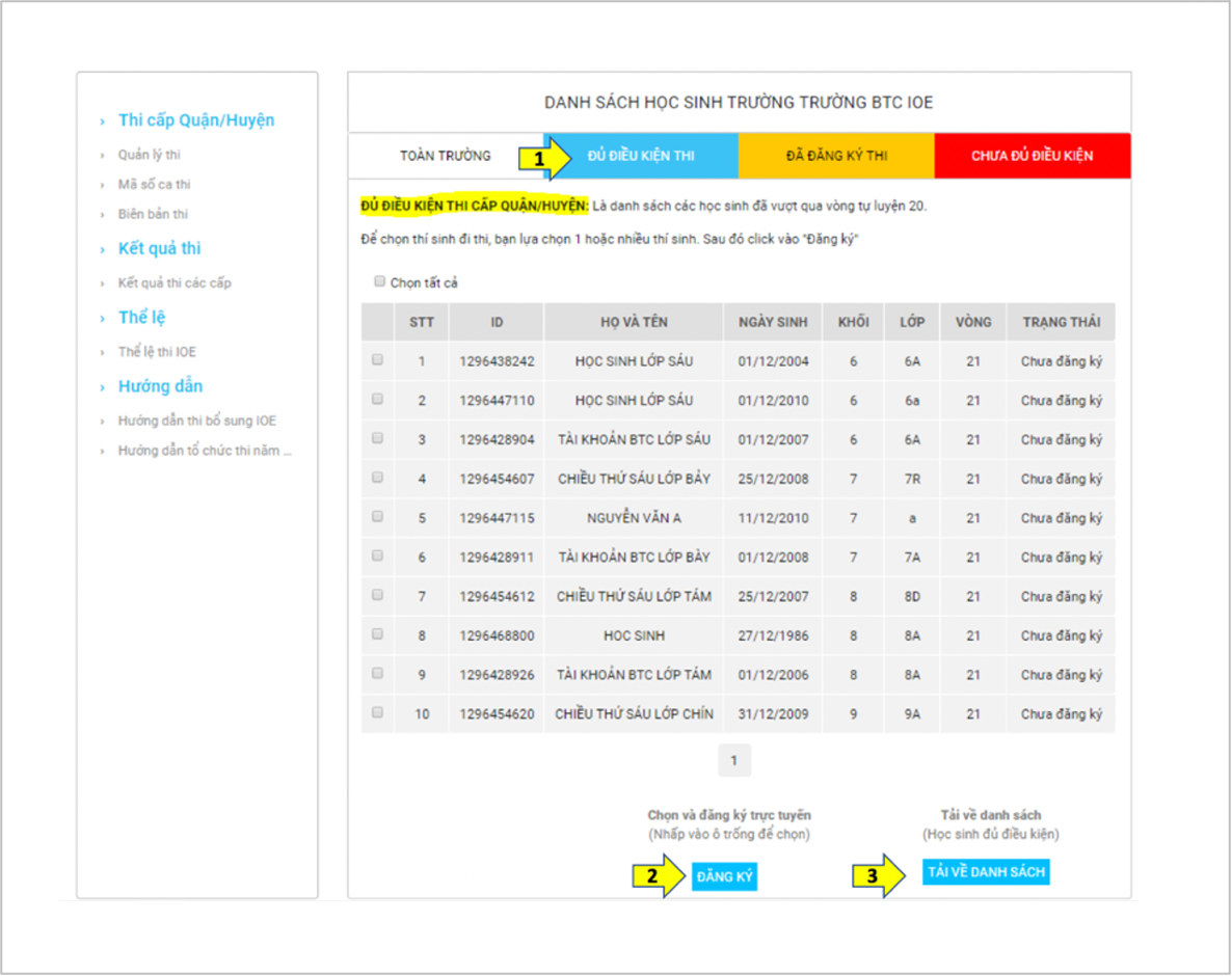 Hướng dẫn đăng ký thi các cấp kỳ thi Olympic tiếng Anh trên Internet (IOE) - Mạng lưới giáo dục ...